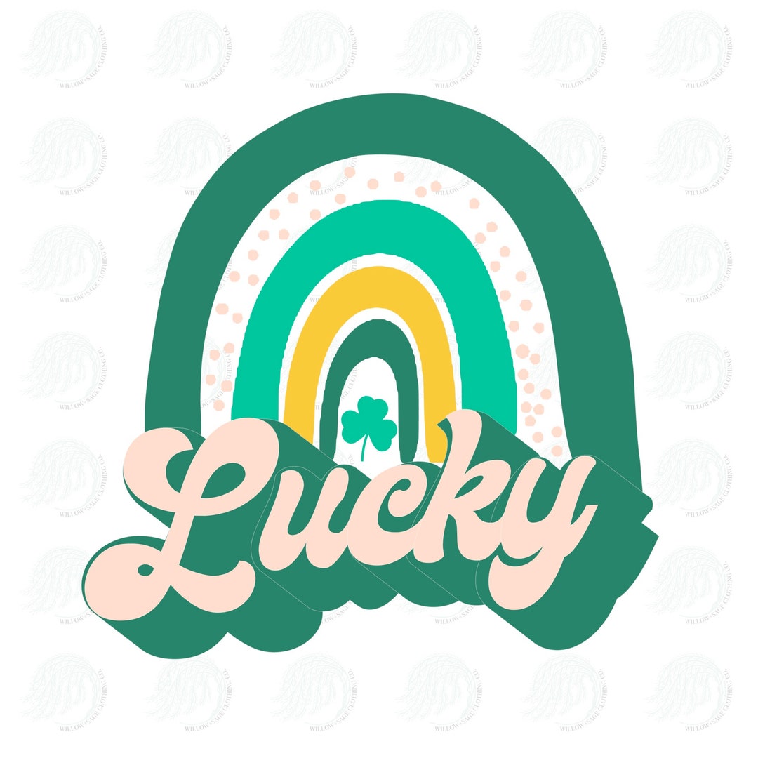 Lucky Rainbow St Patrick's Day PNG DIGITAL DOWNLOAD for Sublimation or ...