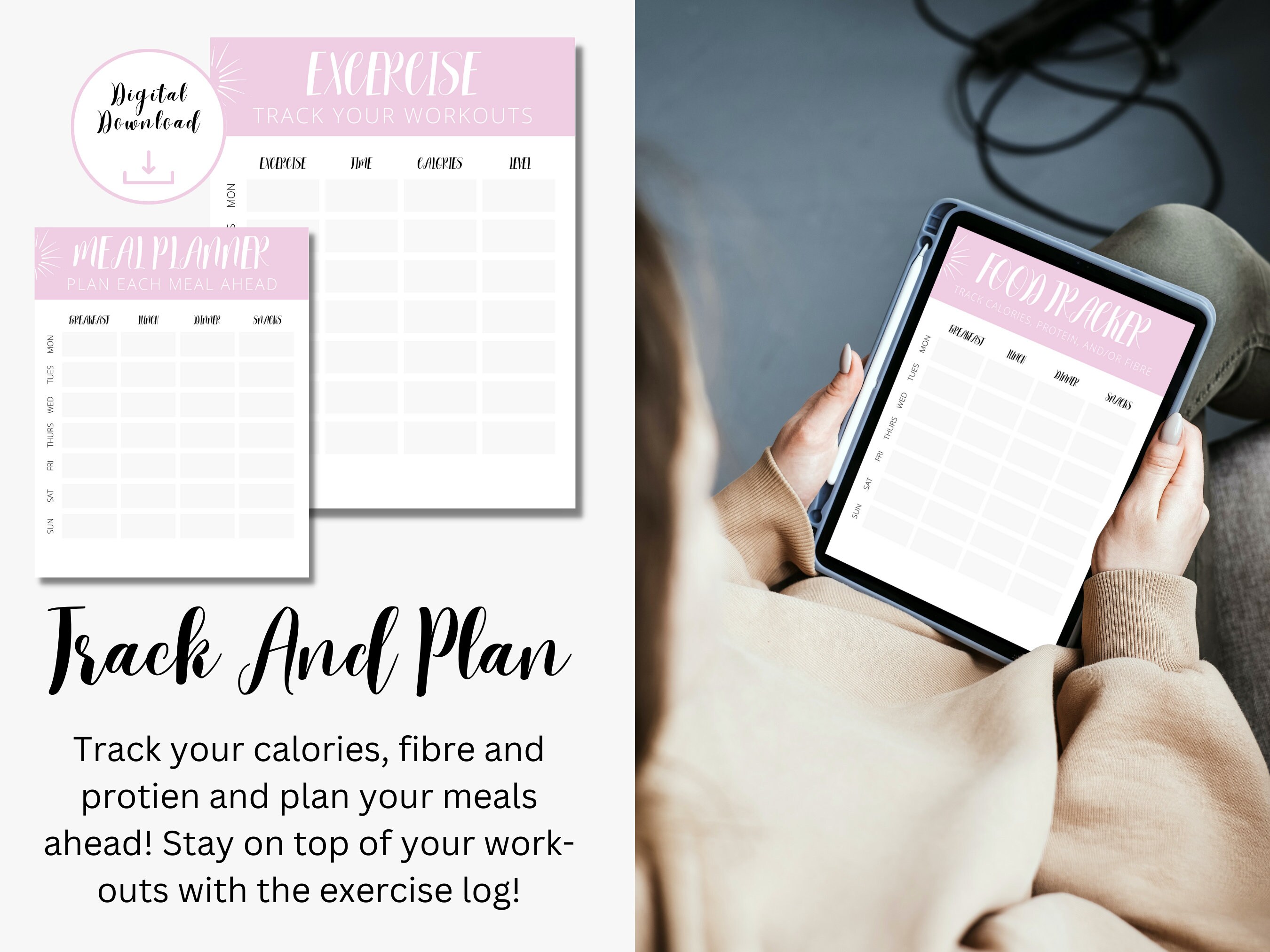 Fitness Journal Printable Weight Loss Journal Printable Digital Fitness ...