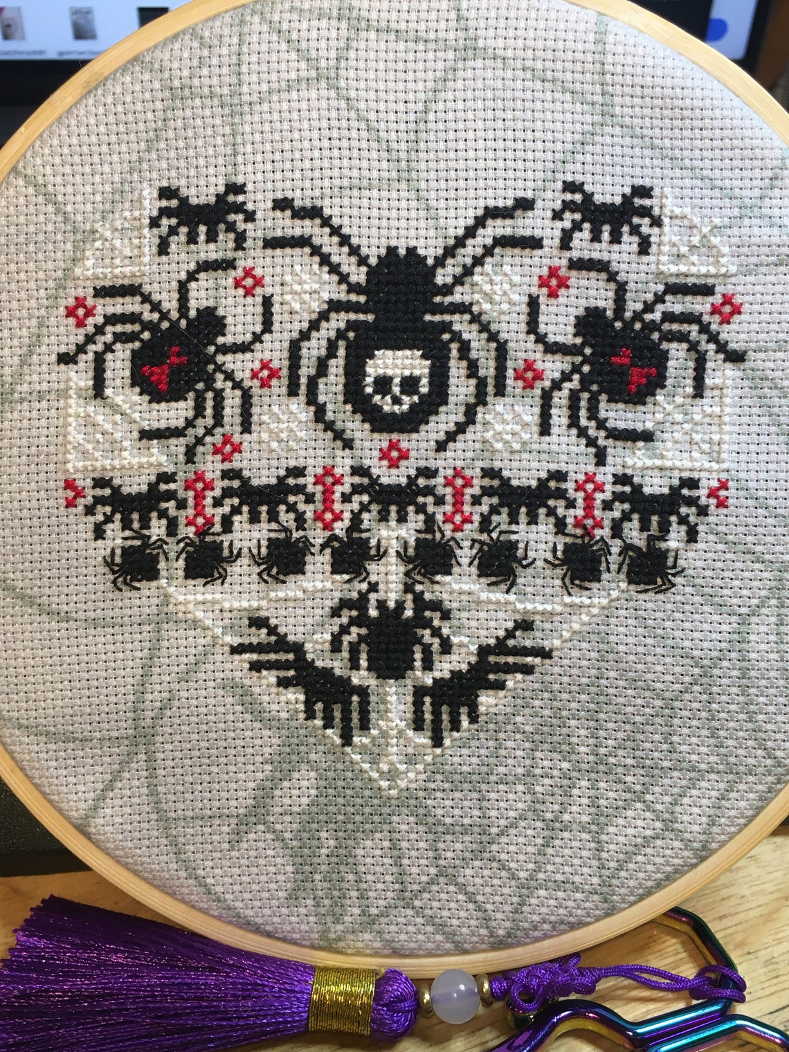 Scandi Style Spider/goth Themed PDF Cross Stitch Pattern - Etsy