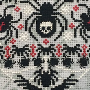Scandi Style Spider/goth Themed PDF Cross Stitch Pattern - Etsy