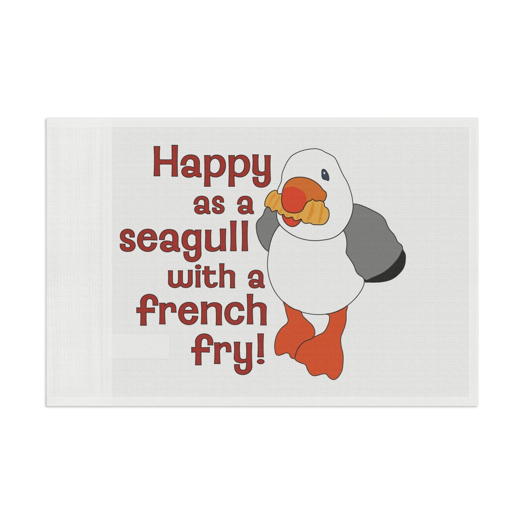 Happy as a Seagull With a French Fry Flag | Seagull Flag | Beach Flag ...