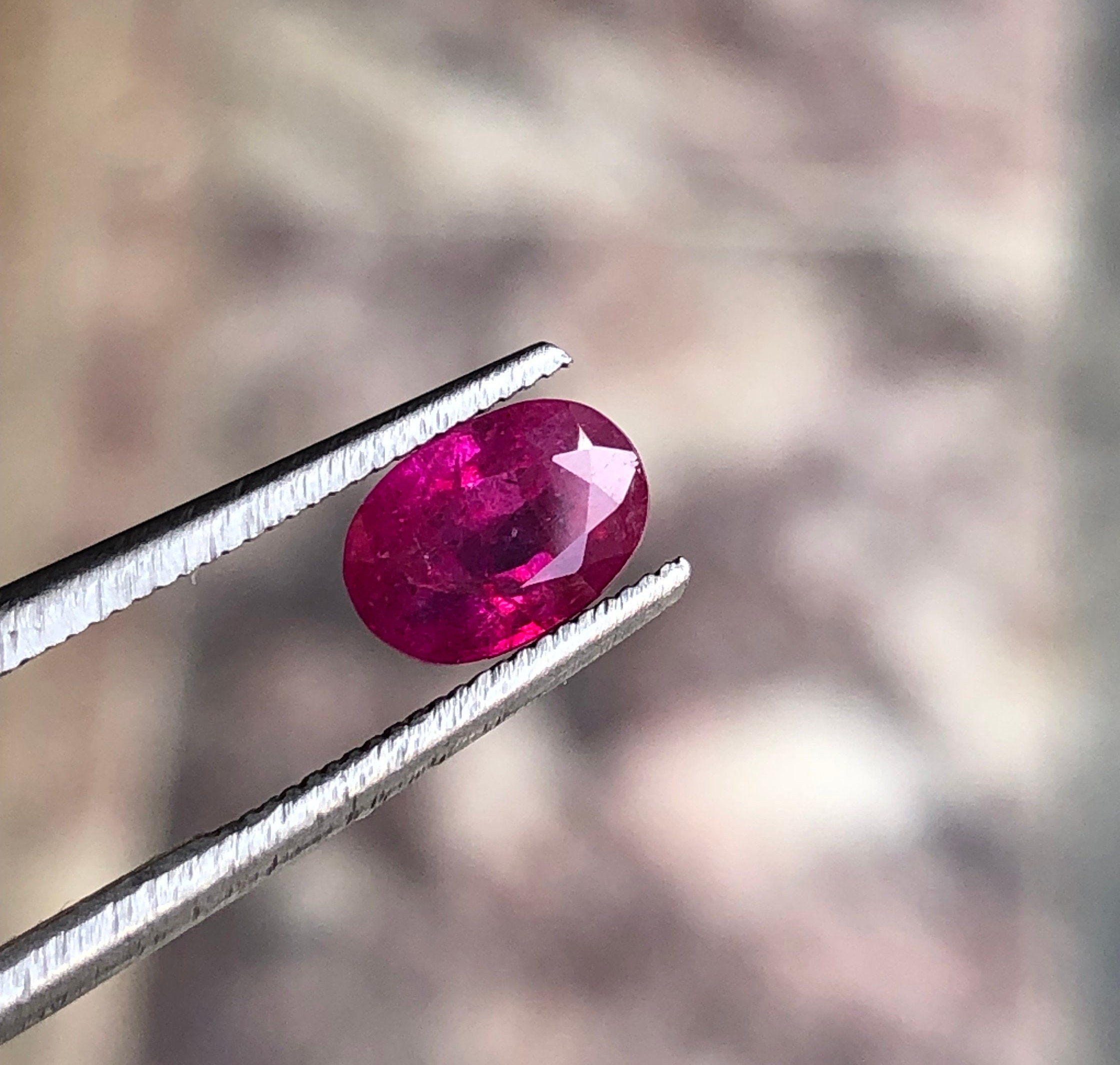 Afghan Unheated Ruby / 1.06 CT / Facet Loose Gemstone Perfect Oval ...
