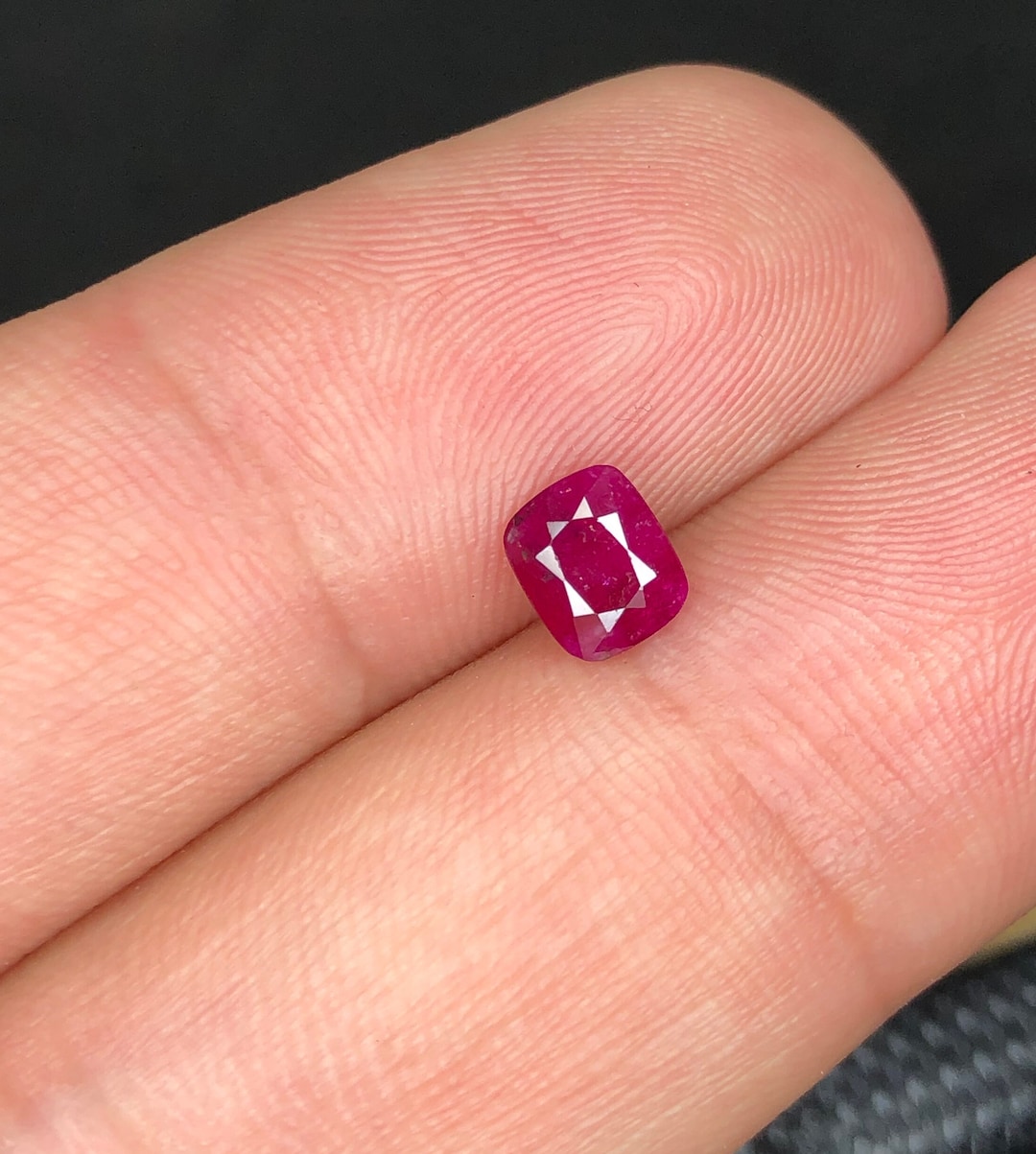 0.94 CT Red Unheated Tajikistan Ruby Perfect Cushion Shape Facet Loose ...