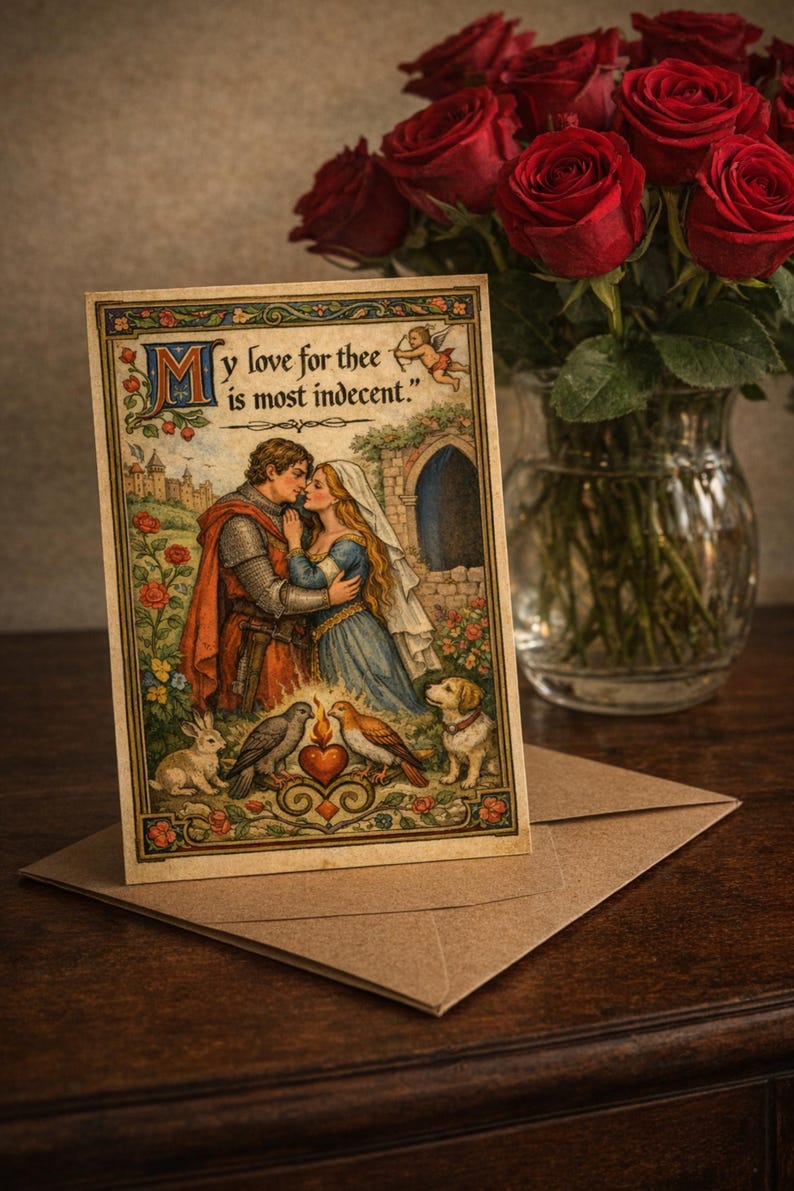 Medieval Valentine's Day Card - Renaissance Era - Funny Romantic Card ...