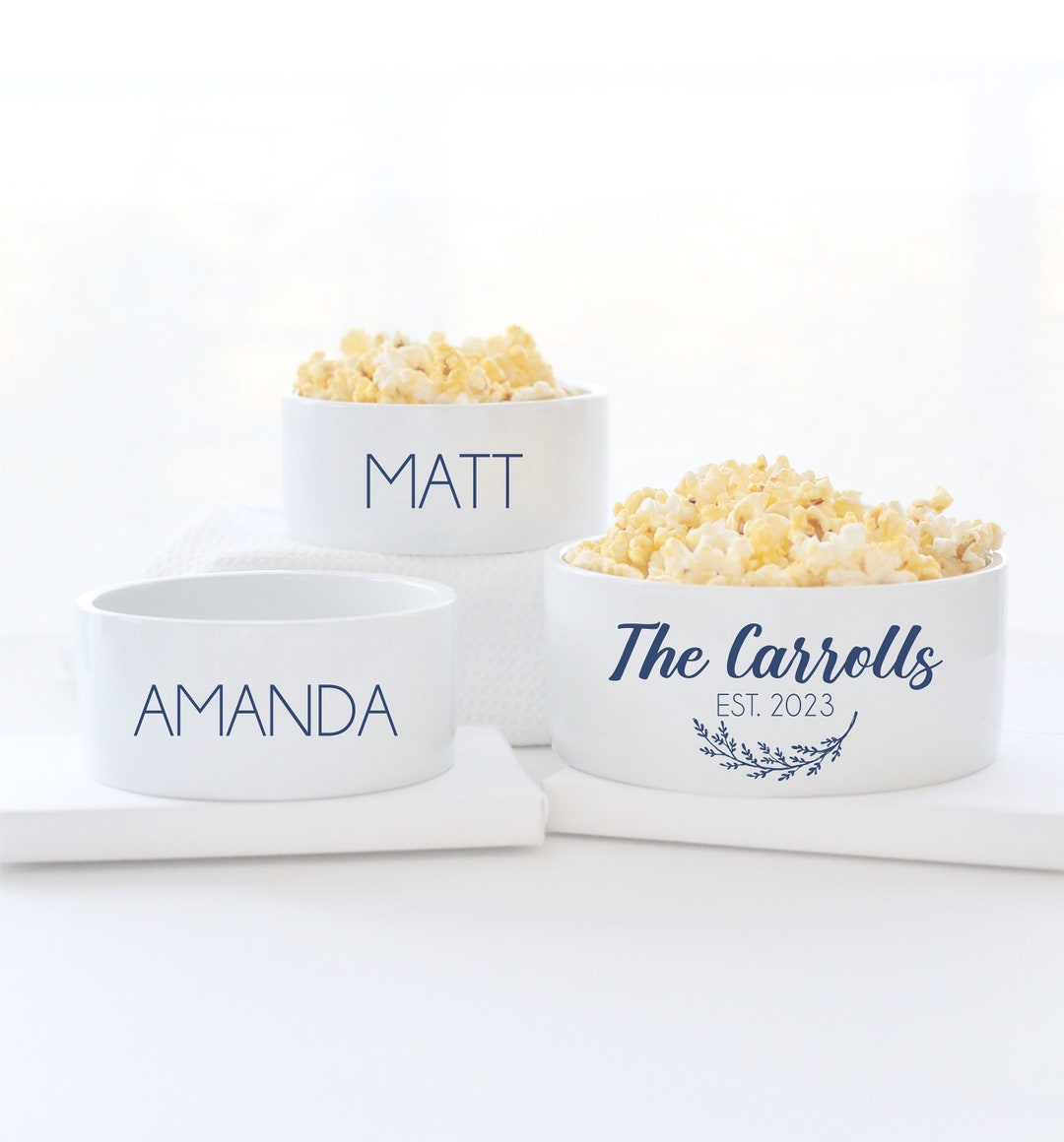 Personalized Popcorn Bowls Wedding Gift Anniversary Gift Engagement ...