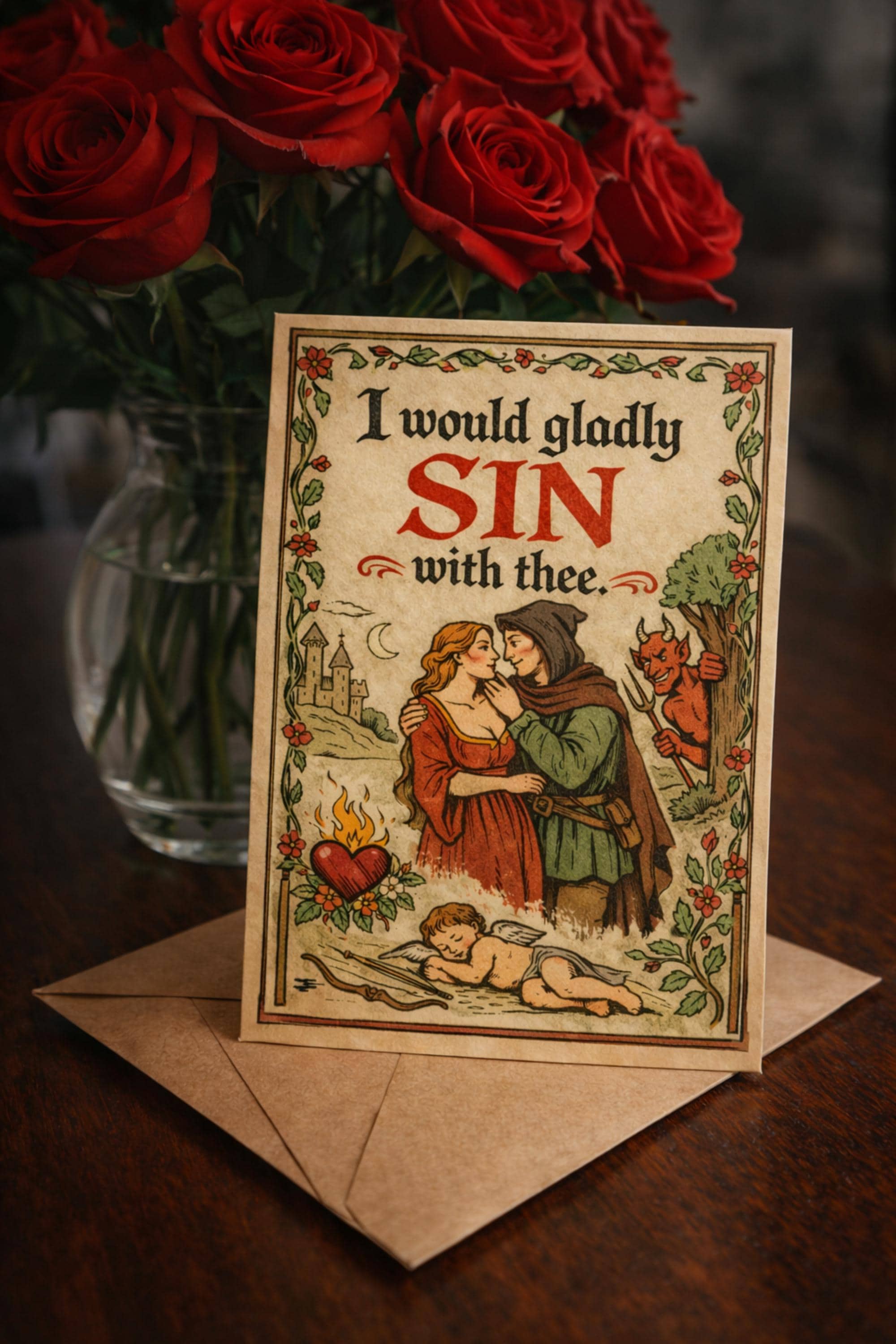 Medieval Valentine's Day Gift - Renaissance Faire - Funny Romantic Card ...