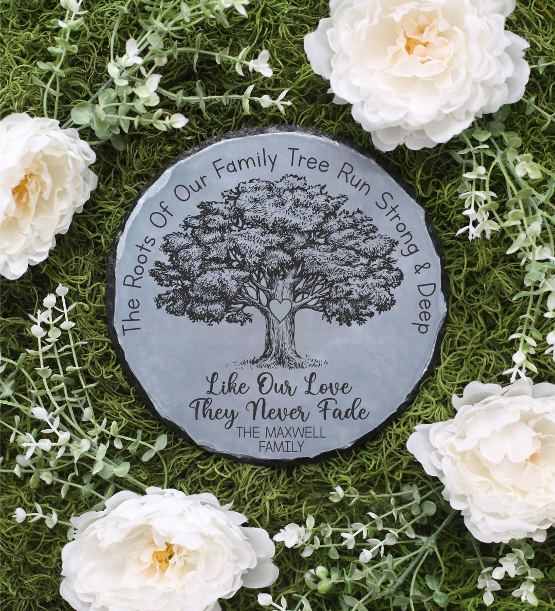 Personalized Garden Stone Family Tree Anniversary Gift Personalized ...