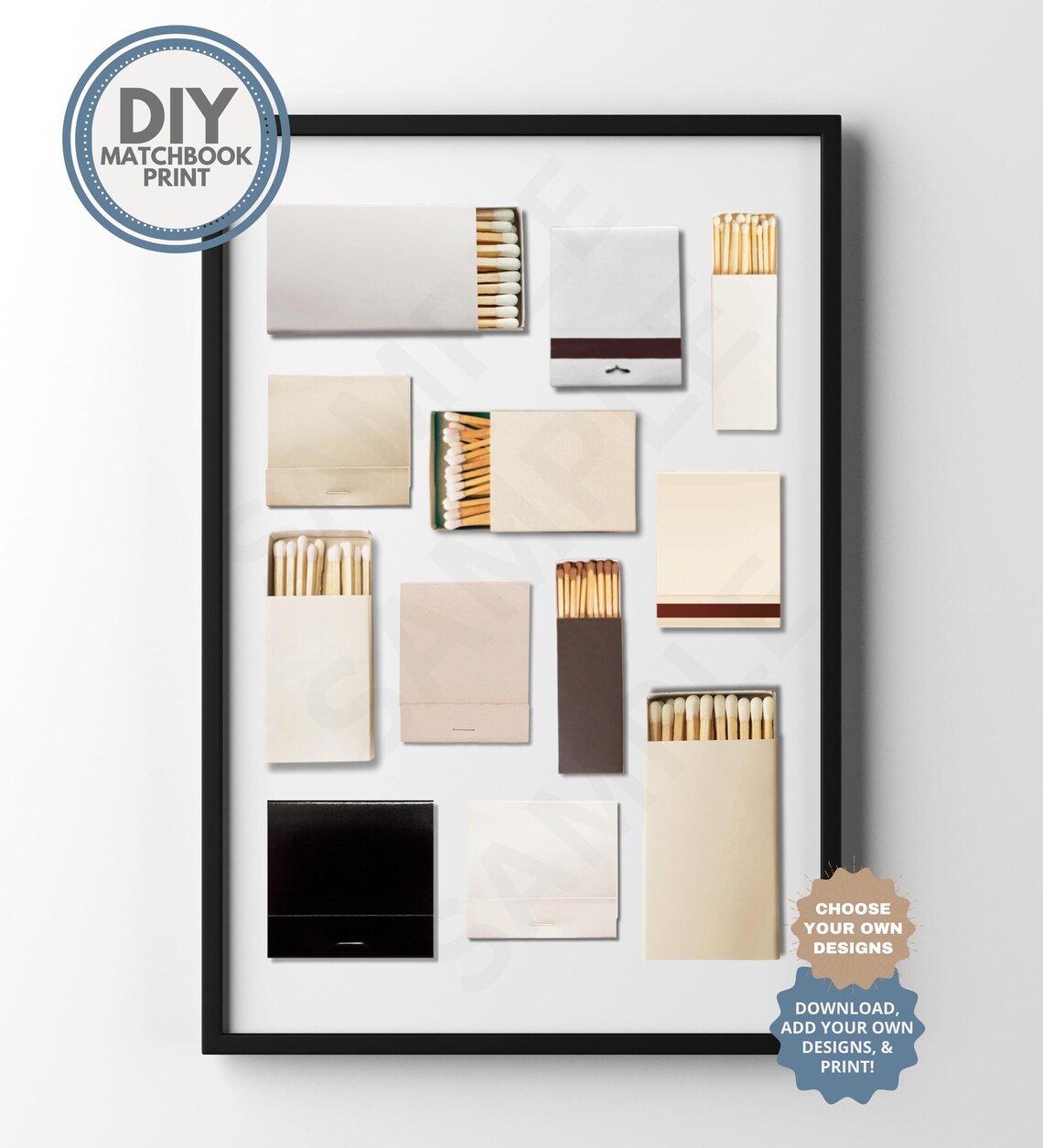 Blank Matchbook Poster Template: DIY Matchbox Art (digital Download) - Etsy