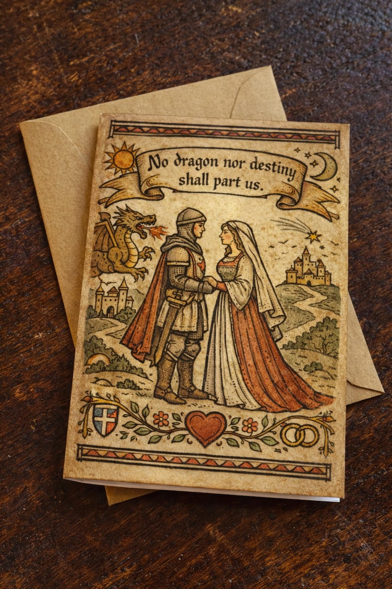 Funny Medieval Valentine's Day Card - Love is Main Quest - Etsy