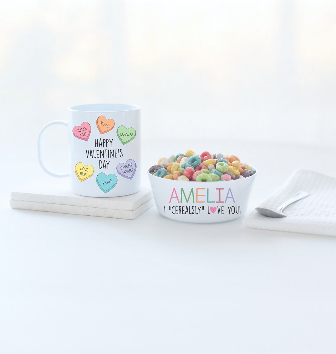 Valentine's Day Gift Personalized Cereal Bowl I Cerealsly Love You Kids ...