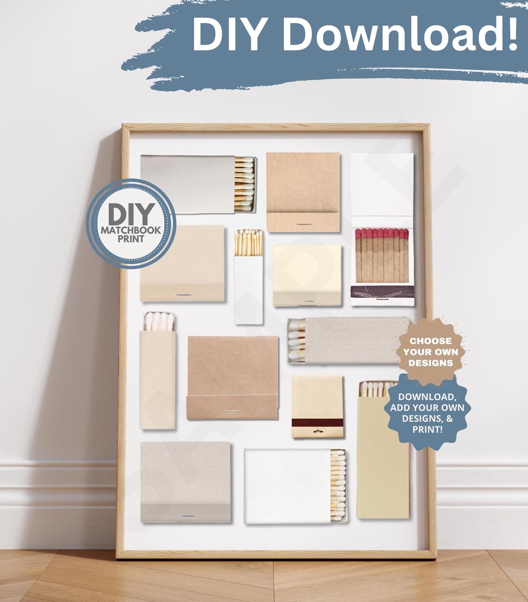 Blank Matchbook Poster Template: DIY Matchbox Art (digital Download) - Etsy