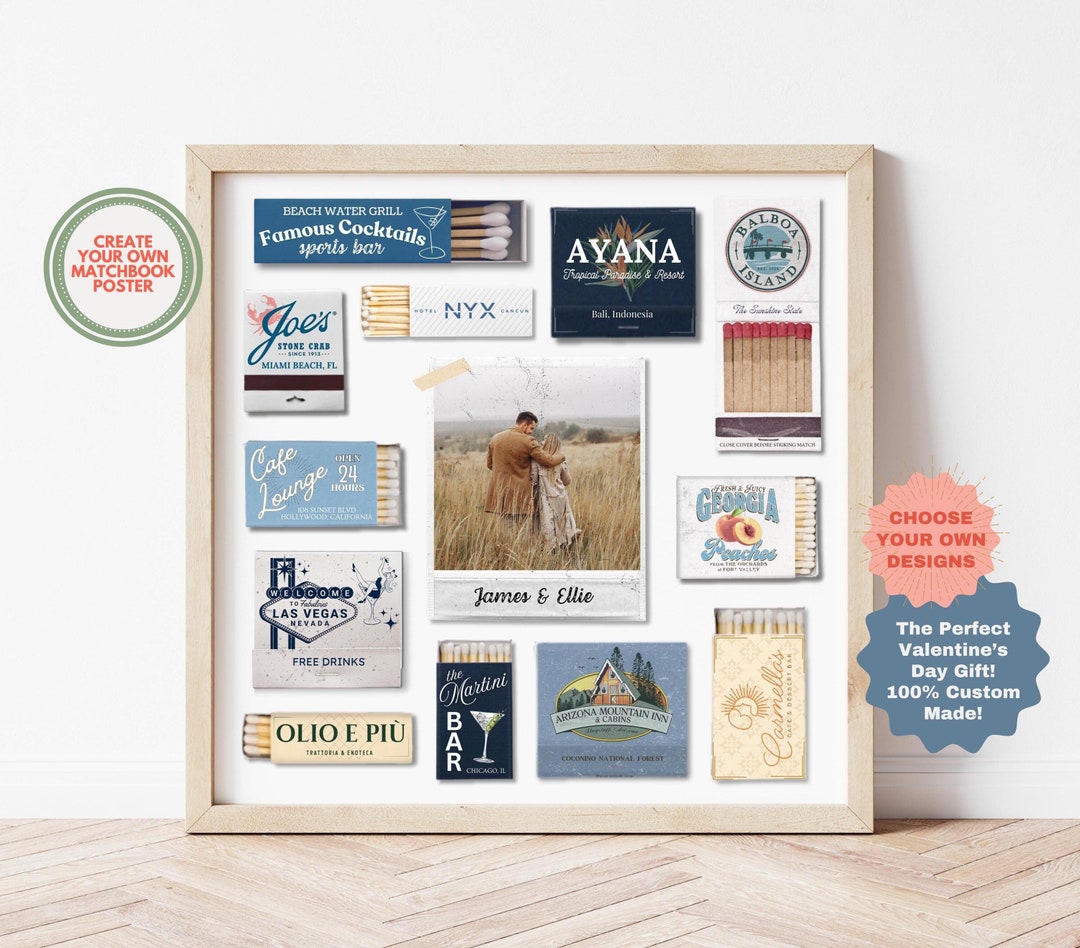 Custom Matchbook Print, Matchbook Poster, Personalized Matchbox ...