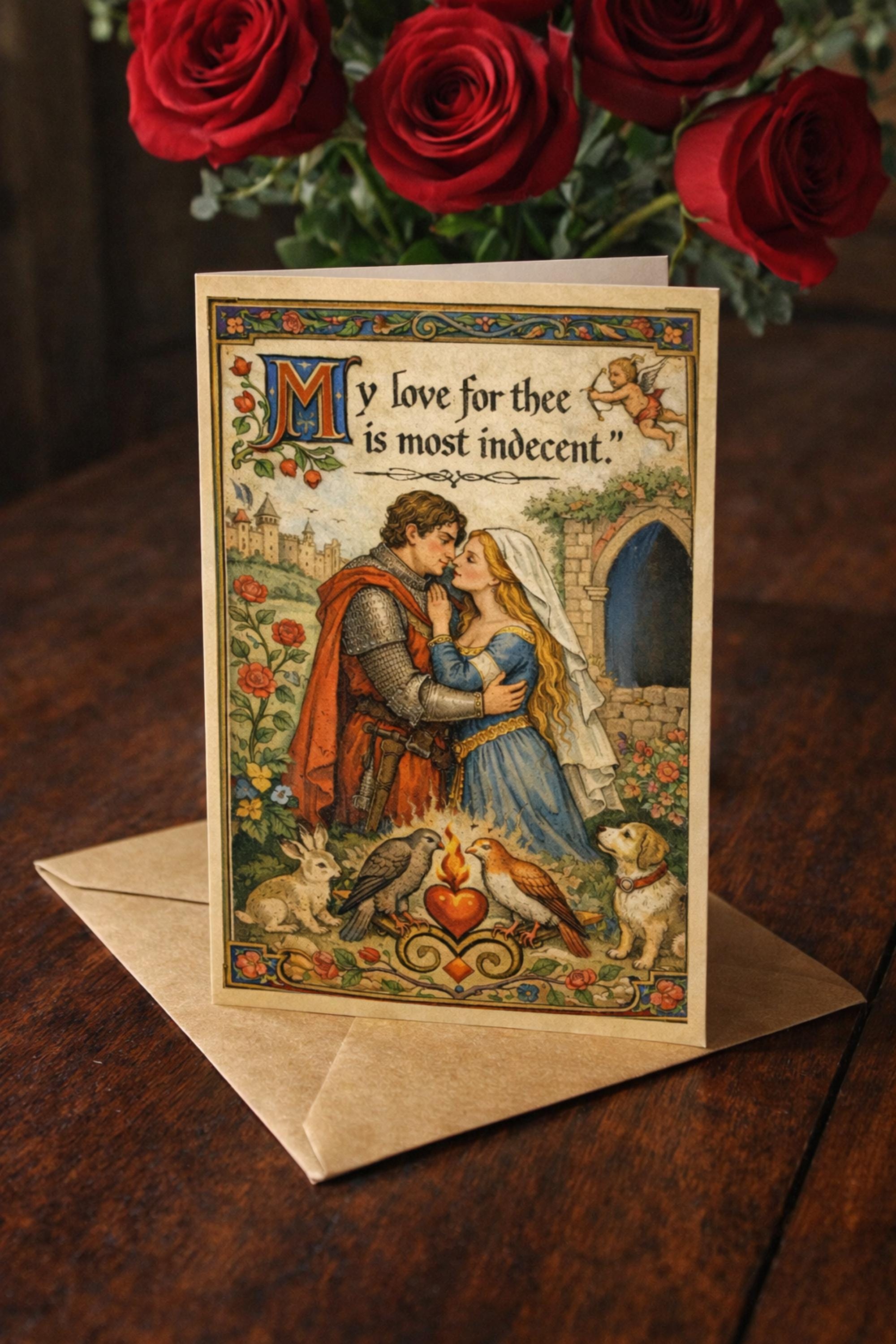 Funny Medieval Valentine's Day Card - Love is Main Quest - Etsy