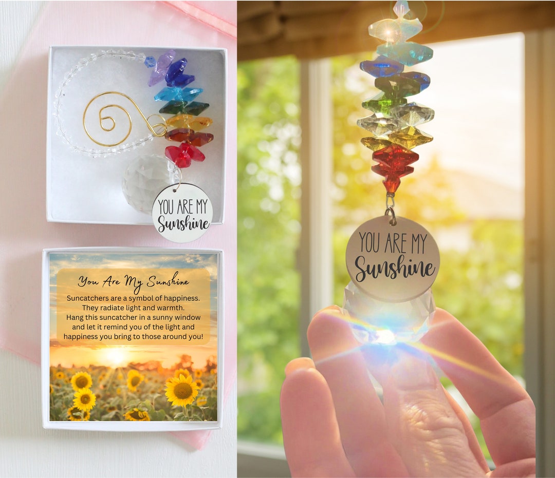 You Are My Sunshine Suncatcher: Rainbow Crystal Prism, 9" Long - Etsy