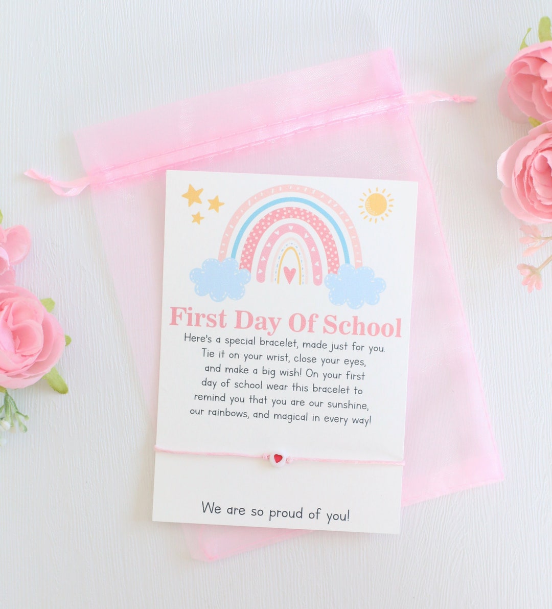 First Day of School Bracelet Kindergarten Bracelet First Day of School ...