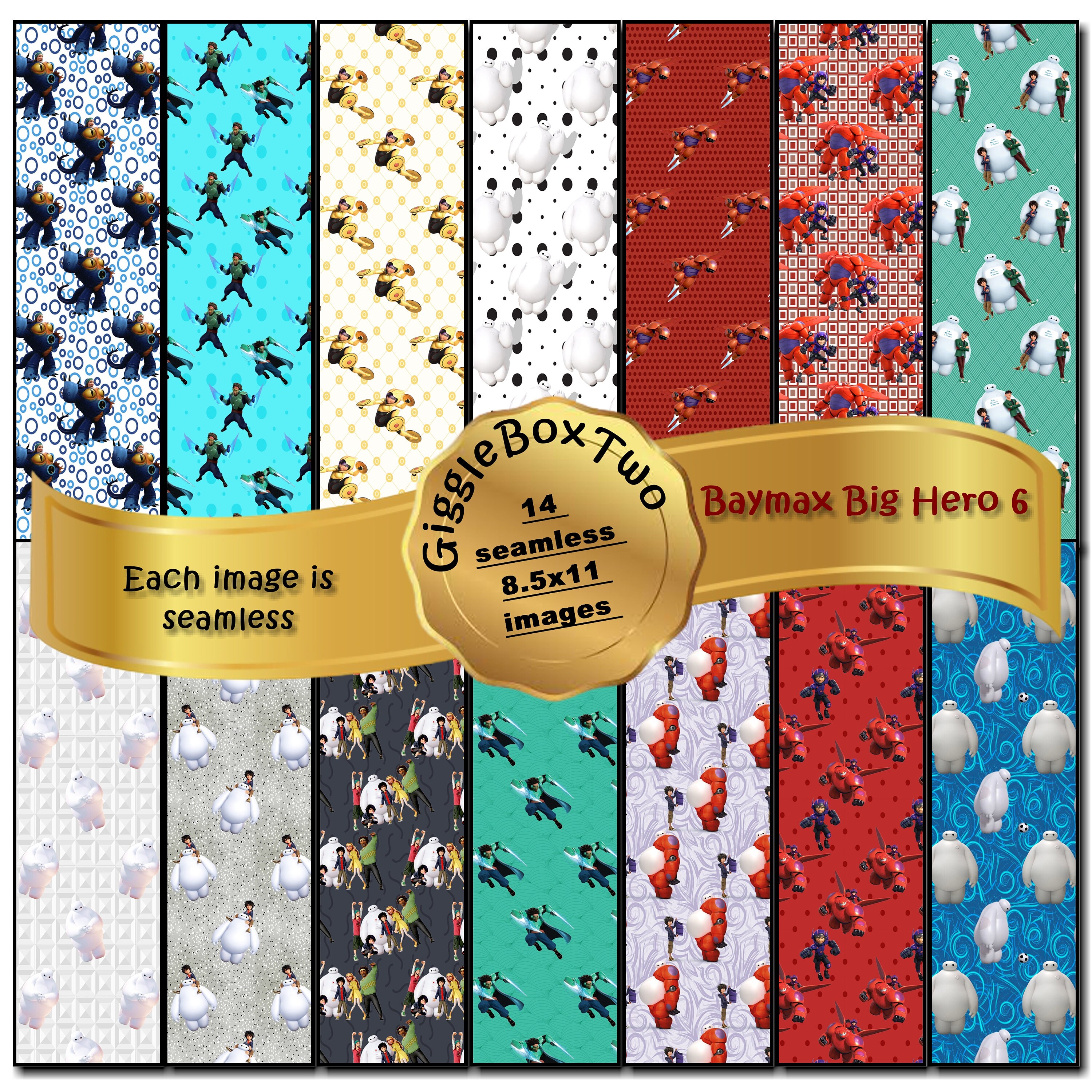 Baymax Big Hero 6 Seamless Design Formatted for 8.5” X 11” by ...