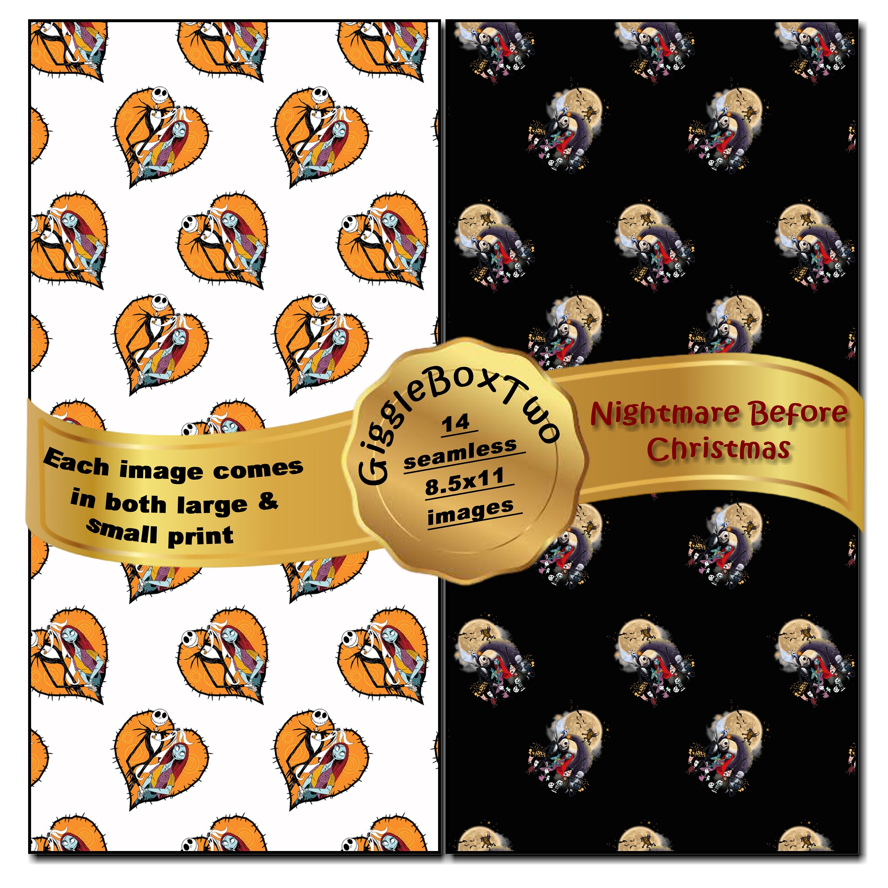 The Nightmare Before Christmas Seamless Party Printable, Stationary ...