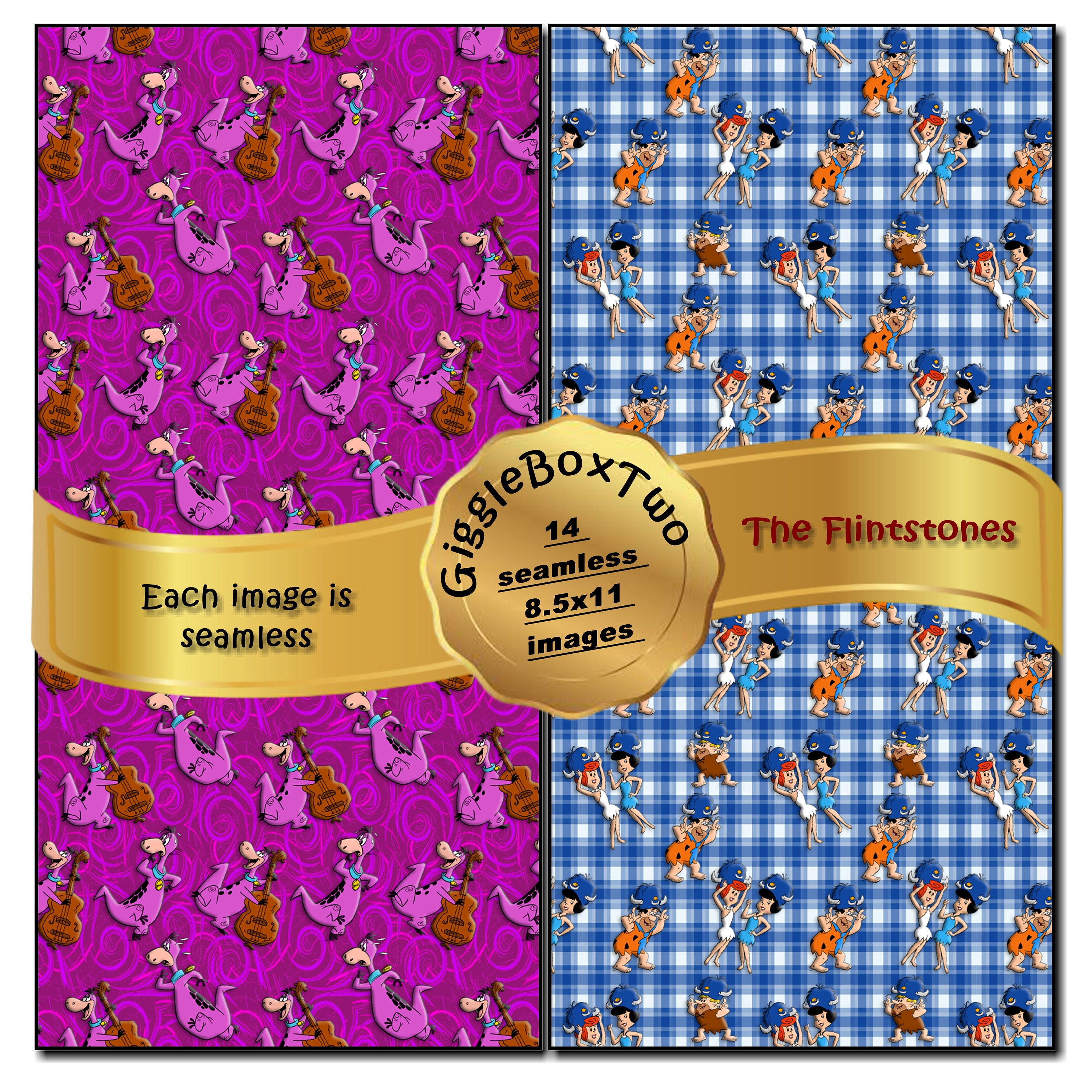 The Flintstones Seamless Design Formatted for 8.5x11 by Giggleboxtwo ...