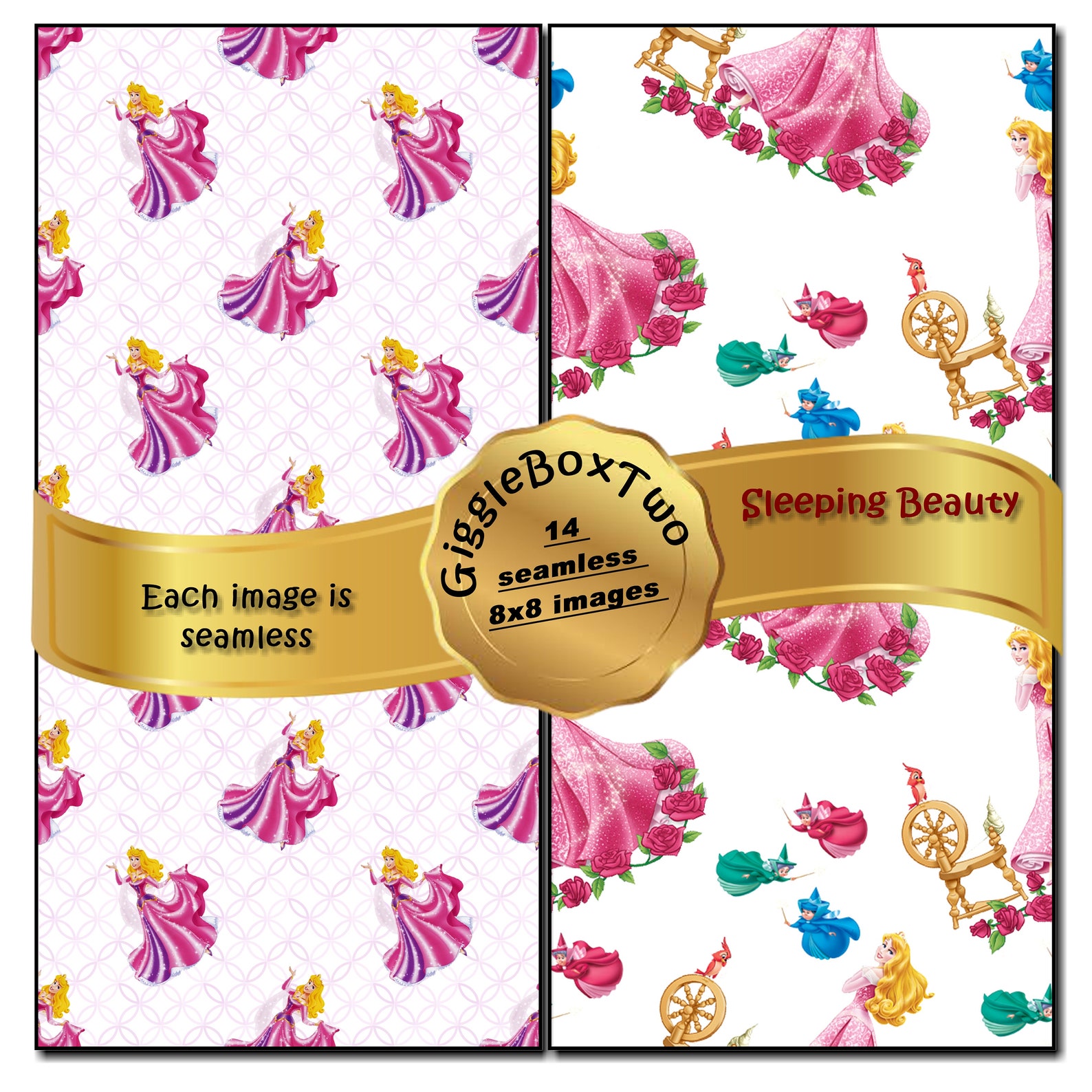 Sleeping Beauty Digital Paper Pack Seamless Design - Etsy