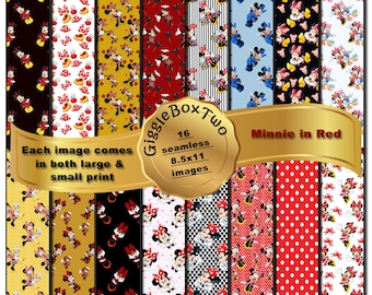 Mickey Mouse Digital Paper Minnie Mouse Seamless Pattern - Etsy