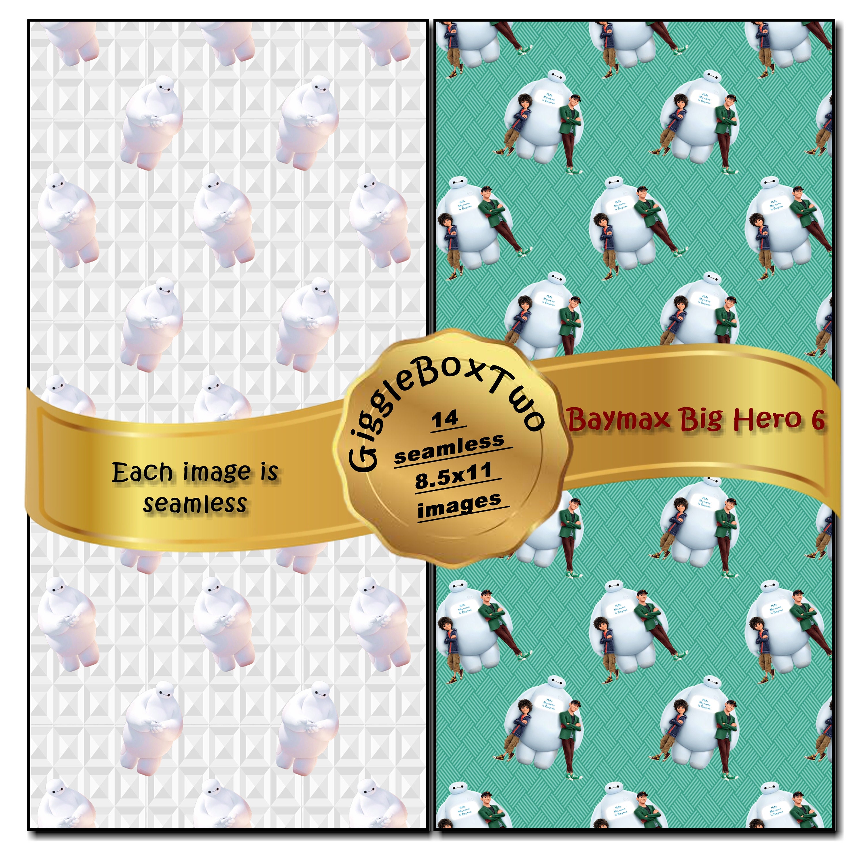 Baymax Big Hero 6 Seamless Design Formatted for 8.5” X 11” by ...