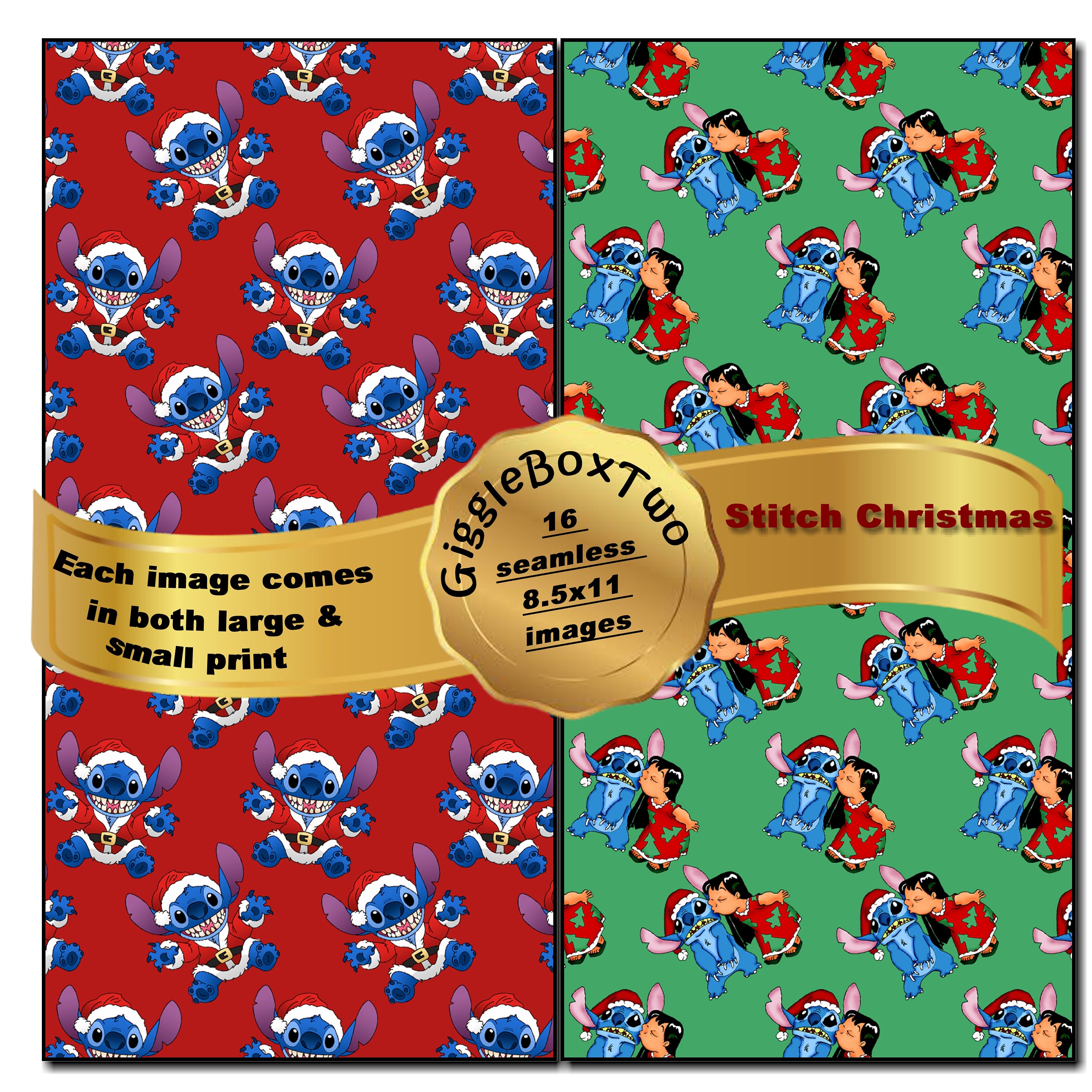 Stitch Christmas Seamless Design formateado para 8.5 x 11 por | Etsy