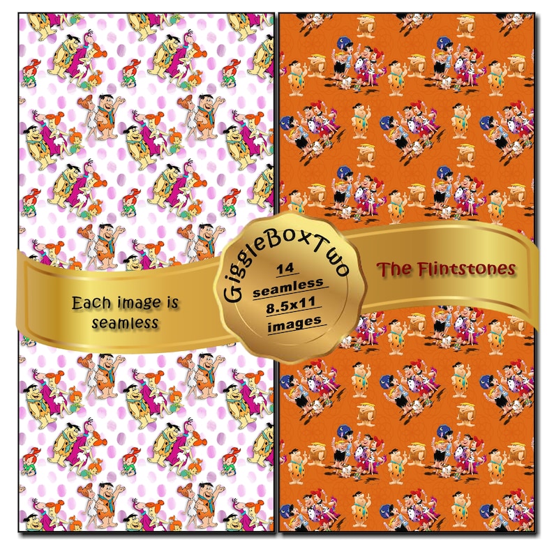 The Flintstones Seamless Design Formatted for 8.5x11 by Giggleboxtwo ...