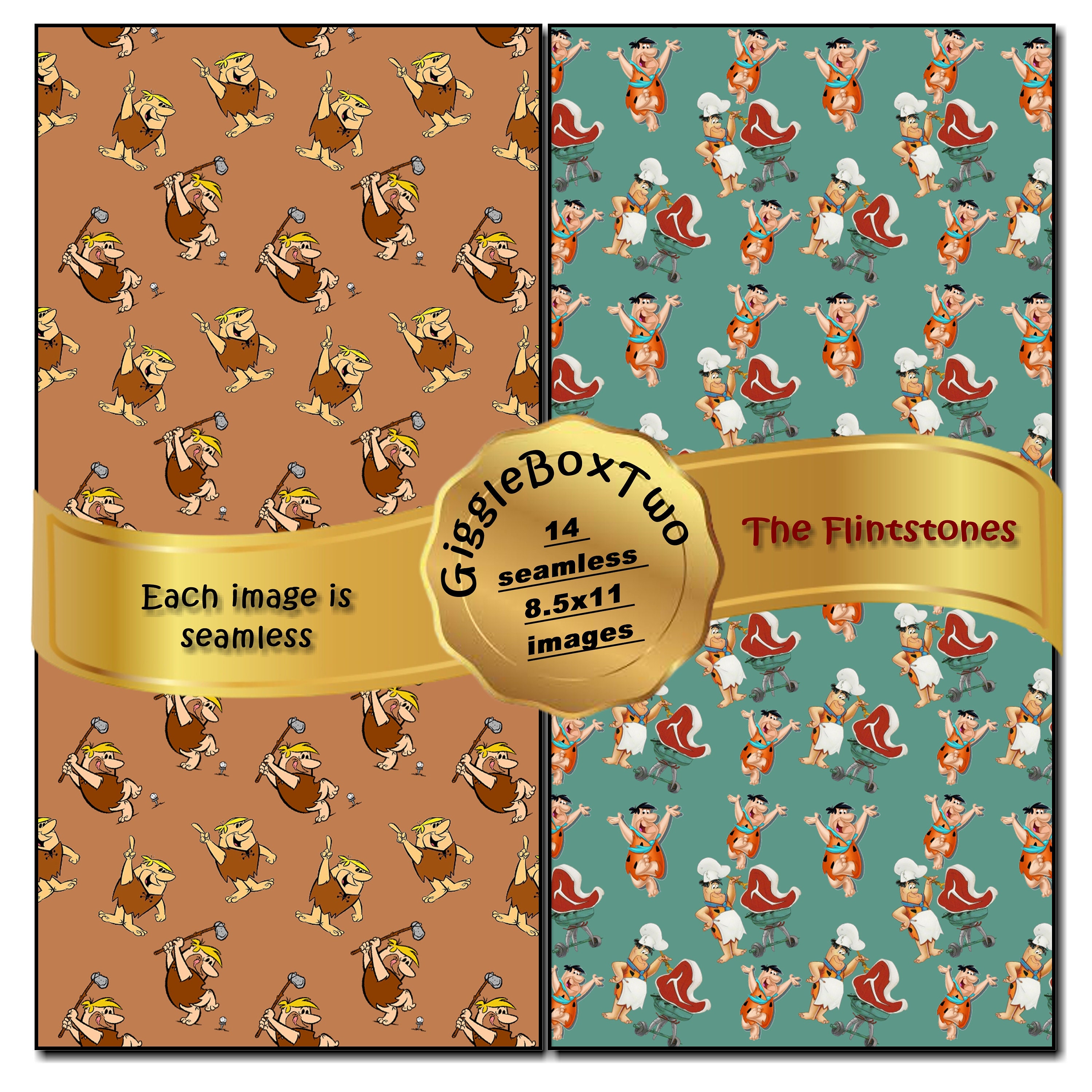 The Flintstones Seamless Design Formatted for 8.5x11 by Giggleboxtwo ...