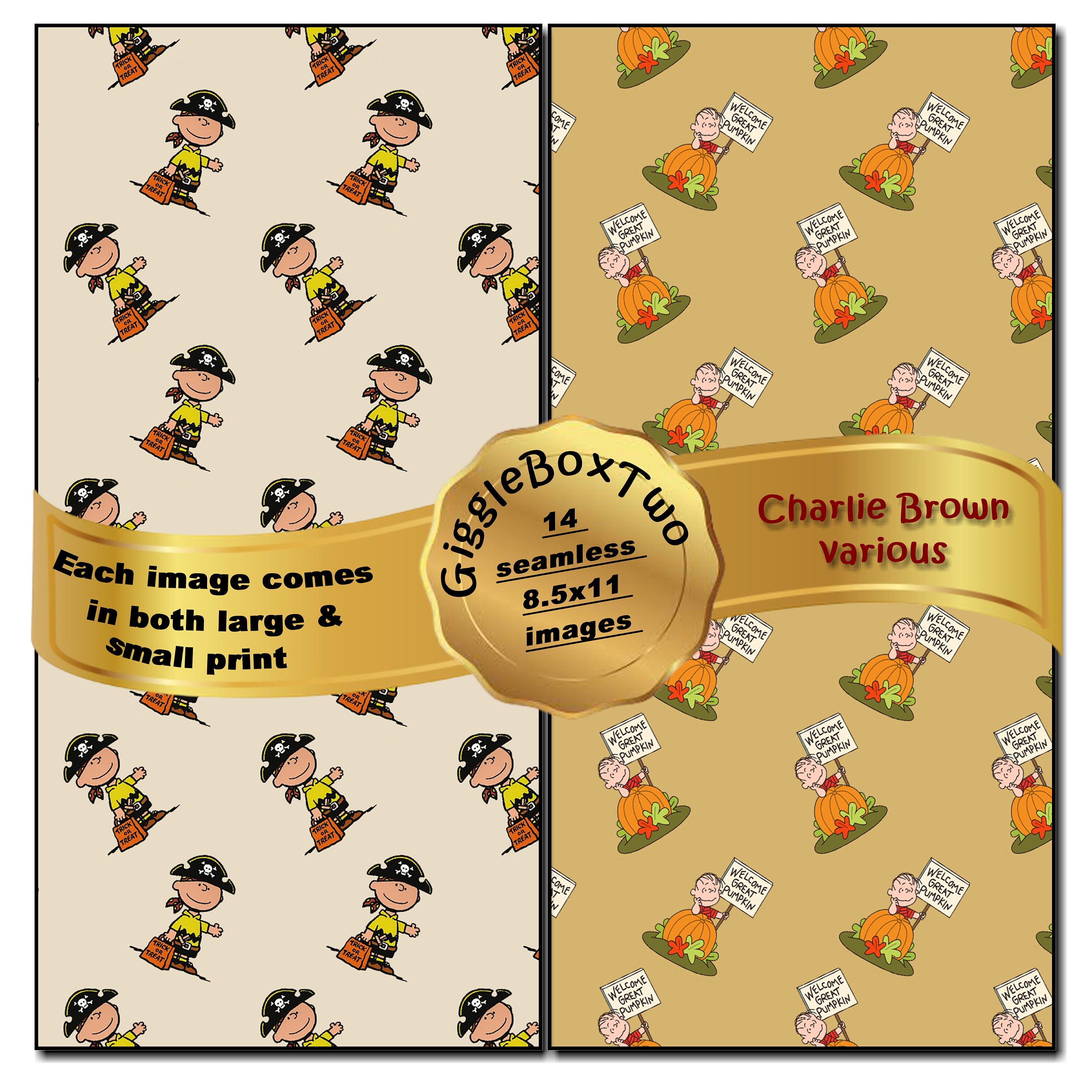 Charlie Brown Various Seamless Design Formatted for 8.5 X 11 by ...