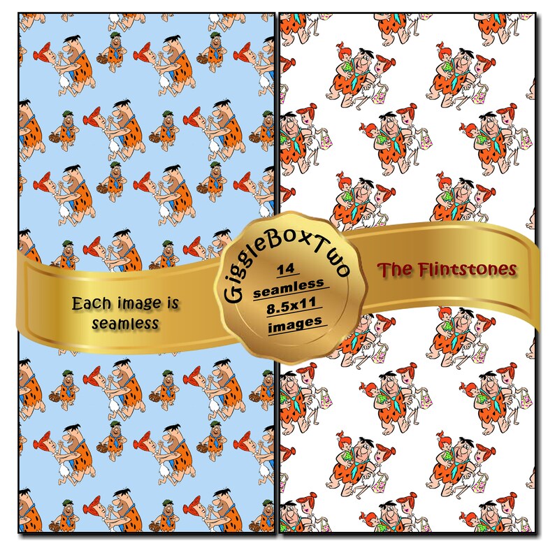 The Flintstones Seamless Design Formatted for 8.5x11 by Giggleboxtwo ...
