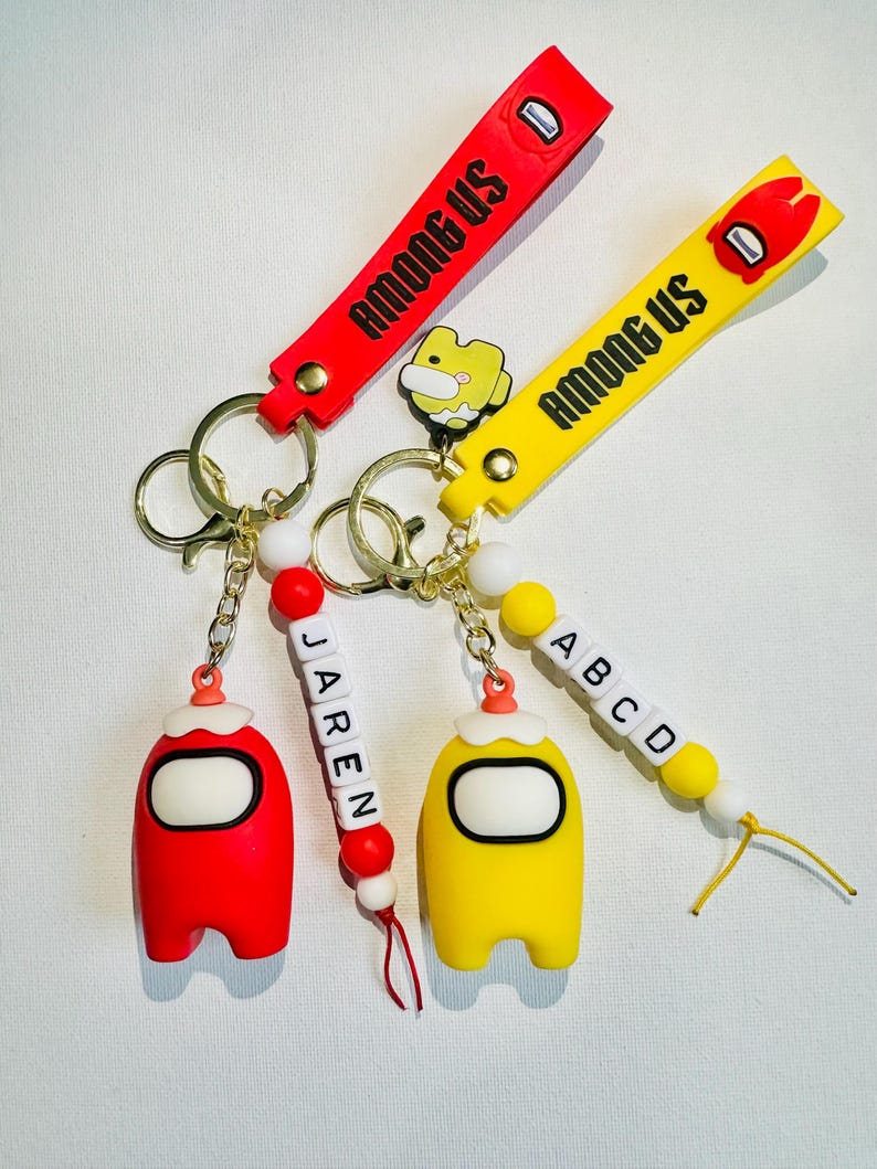 Among Us Keychain, Among Us With Name, Personalized Keychain, Pendant ...