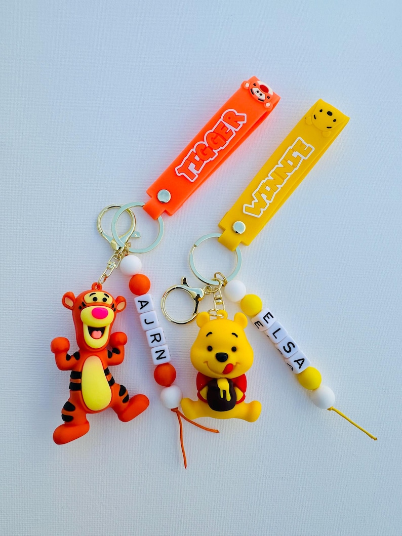 Winnie the Pooh Keychain W/name /tigger Keychain W/name /pendant ...