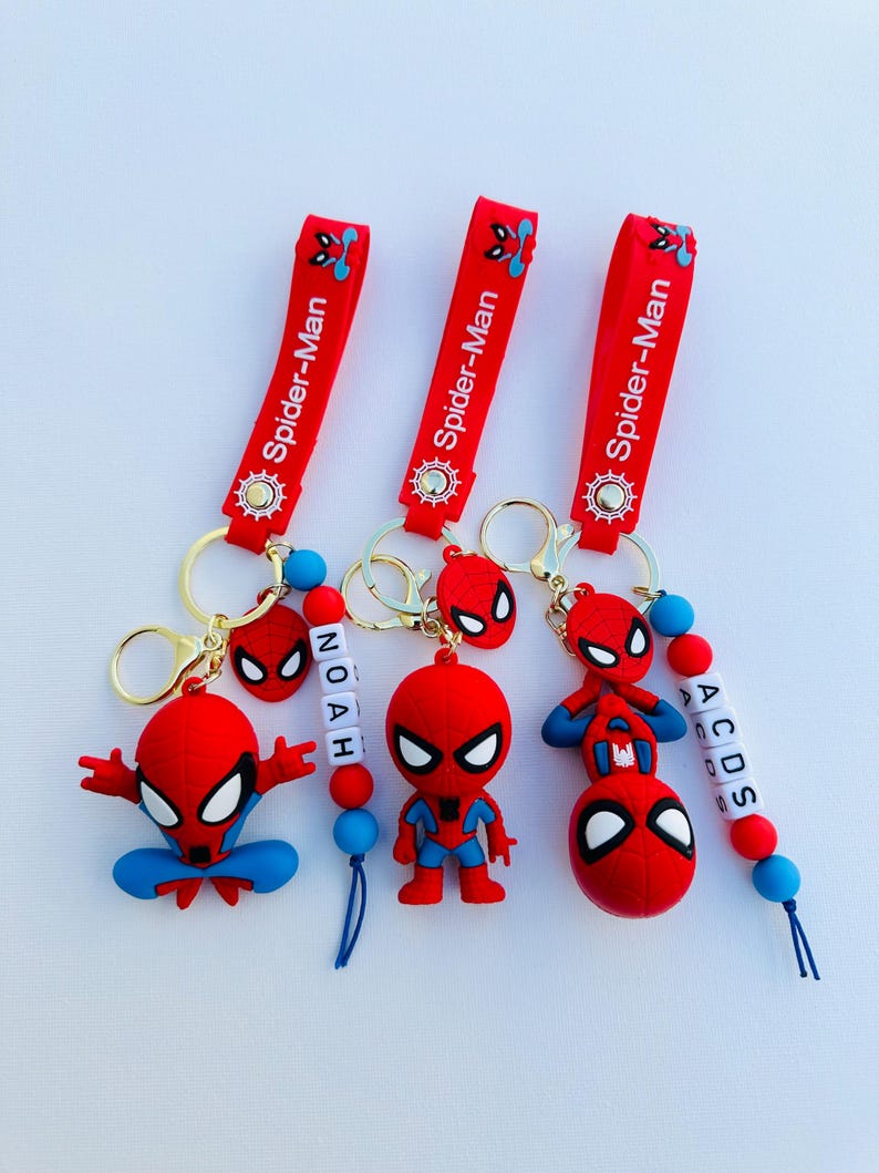 Spider-man Keychain W/name/marvel Keychain W/name /pendant Keychain ...
