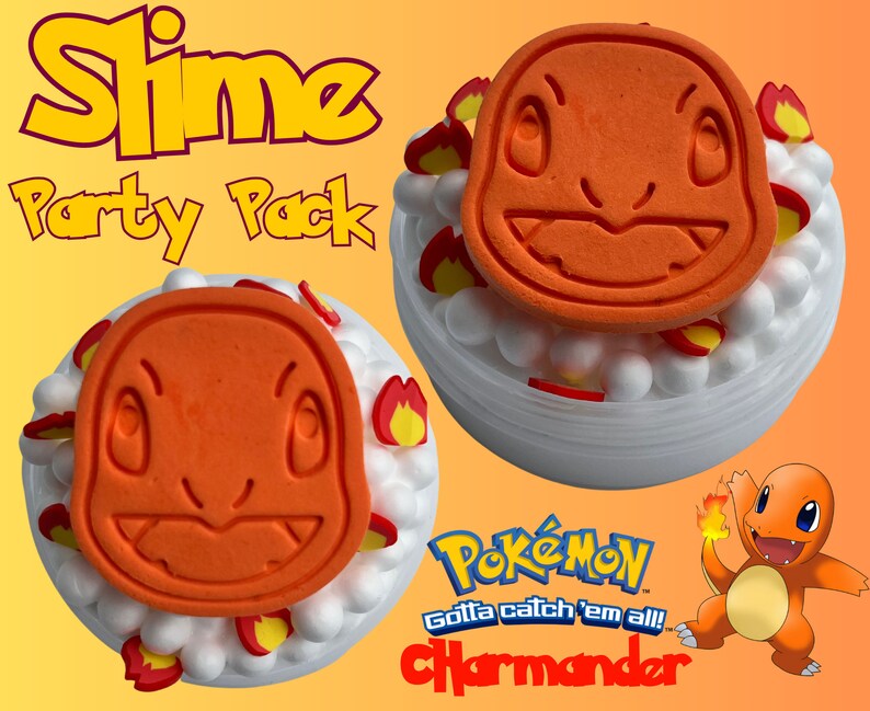 Charmander Slime Pokemon Party Favor Pack Fire - Etsy
