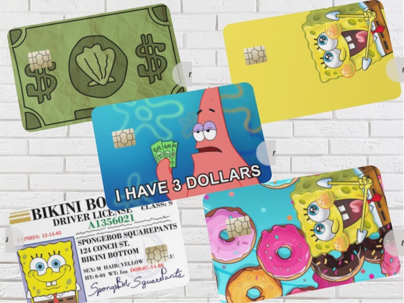 Spongebob Patrick Star Credit/debit Card Cover Sticker Bank Skin ...