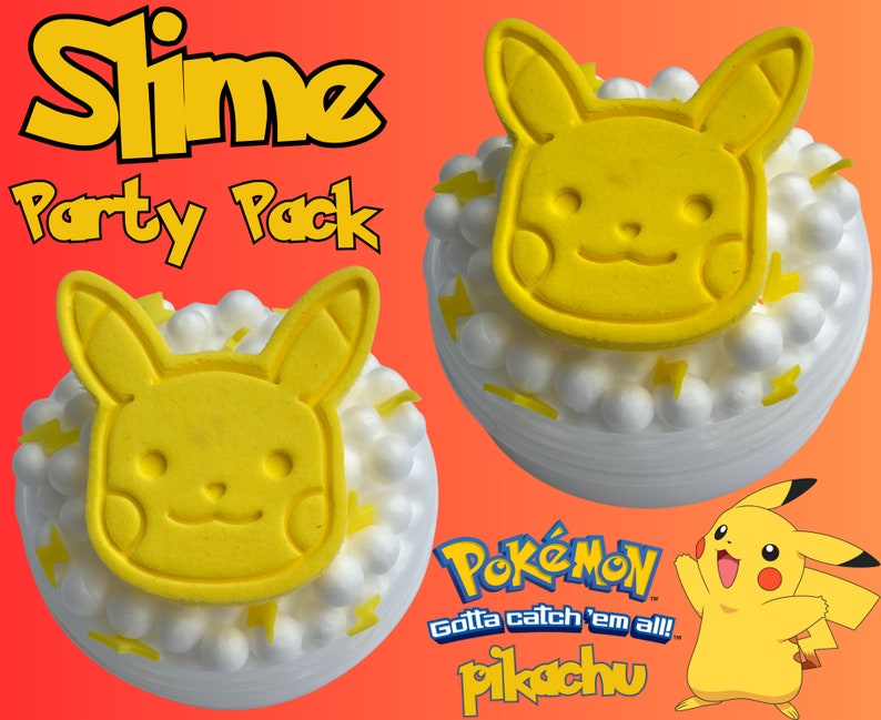 Pikachu Slime Pokemon Party Favor Pack Foam Electric Yellow Poke - Etsy