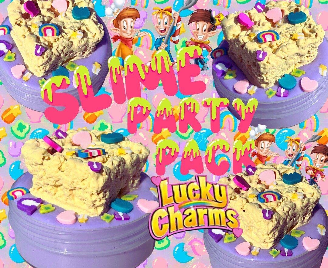 12 Lucky Rice Krispy Charm PARTY SLIME PACK Custom Birthday Party ...
