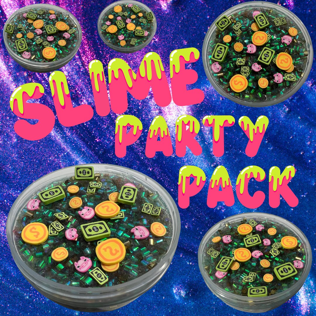 12 Money Piggy Banks Coins PARTY SLIME PACK Custom Birthday Party ...