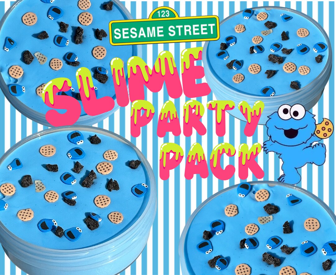 12 Cookie Moster PARTY SLIME PACK Custom Birthday Party , Sesame St ...
