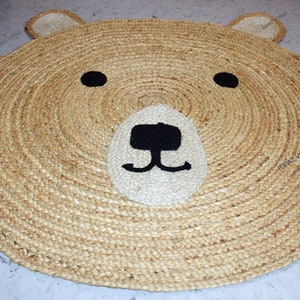 TEDDY Design Jute Rug Hand Braided Round Area Rug, Decorative Rug for ...
