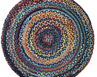 Beautiful Hand Braided Bohemian Colorful Cotton Chindi Area Rug Multi ...