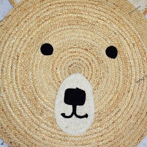 TEDDY Design Jute Rug Hand Braided Round Area Rug, Decorative Rug for ...