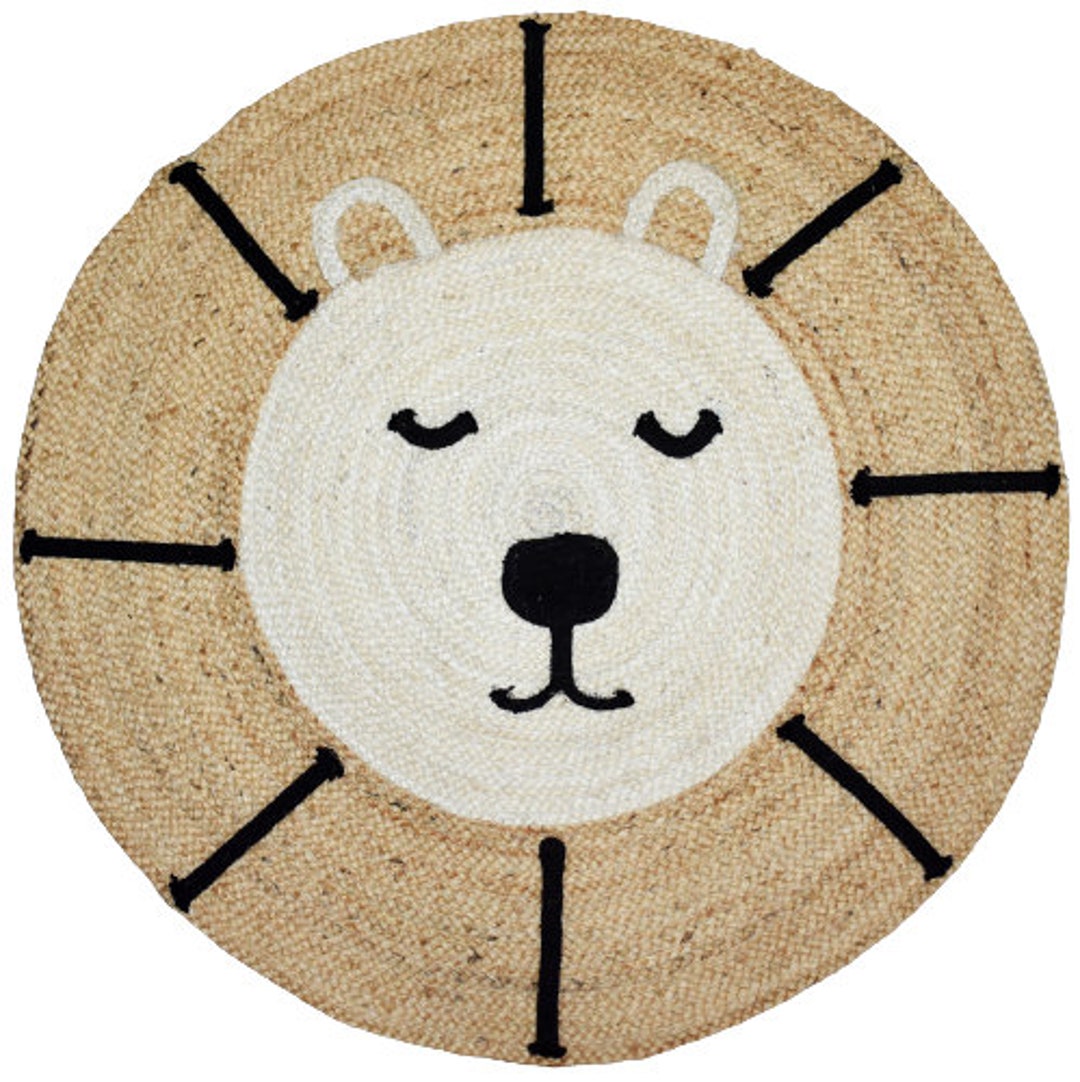 TEDDY Design Jute Rug Hand Braided Round Area Rug Decorative - Etsy