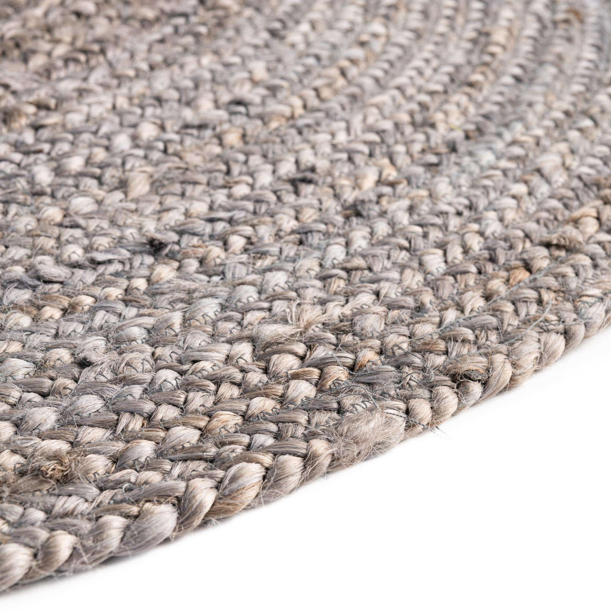 Grey Jute Hand Braided Natural Jute Rug Round Rug for Home | Etsy