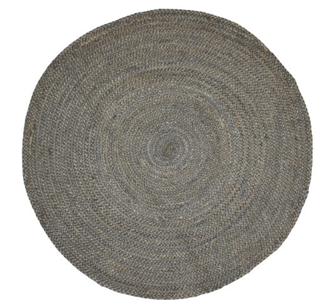Grey Jute Hand Braided Natural Jute Rug Round Rug for Home Decor - Etsy