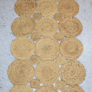 Square Natural Jute Rug Circle Design Handmade Square Jute - Etsy