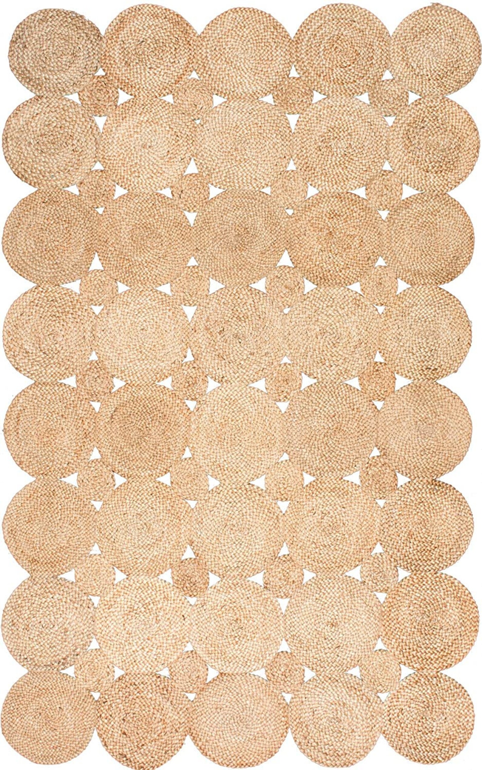 Square Natural Jute Rug Circle Design Handmade Square Jute - Etsy