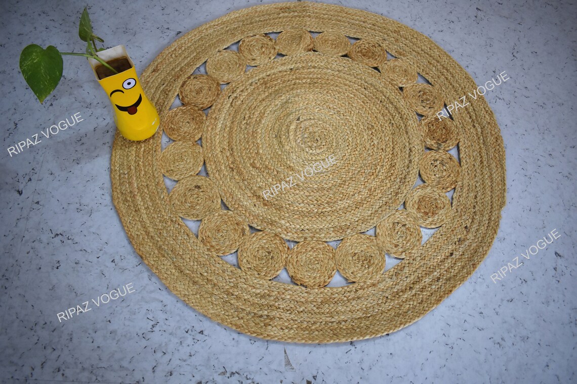 Rug Natural Jute Hand Braided Natural Fiber Jute Area Rug - Etsy