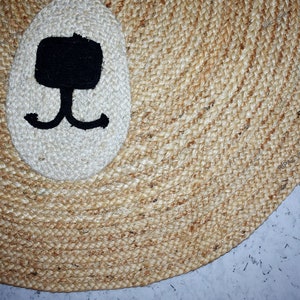 TEDDY Design Jute Rug Hand Braided Round Area Rug, Decorative Rug for ...
