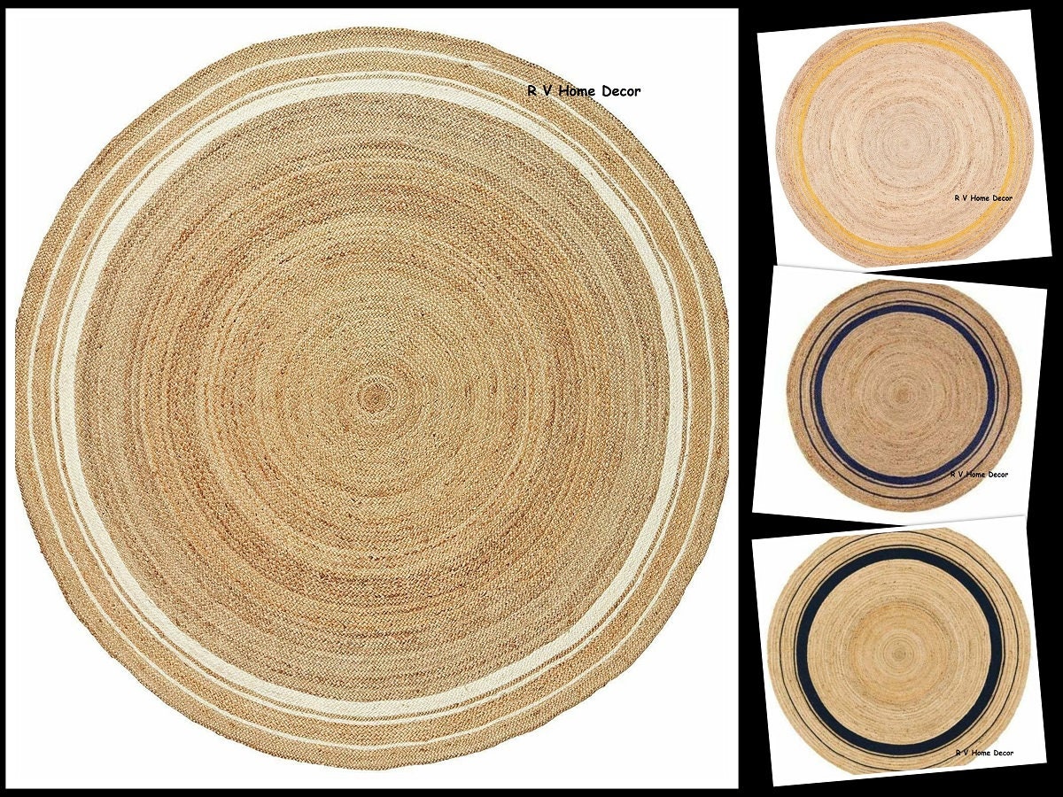 Black 3 Feet Round Rug - Etsy